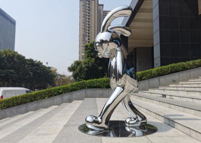 동시대 정원 장식 스테인레스 강 토끼 조각
