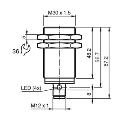 China NBB15-30GM50-E2-V1 Sensor Inductivo 30mm, IP67, M12, IO-Link en venta