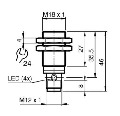 중국 펩퍼 + 퓨치스 NBB8-18GM30-E2-V1 인덕티브 센서 8mm, PNP NO, IP67, M30, 10-30VDC 판매용