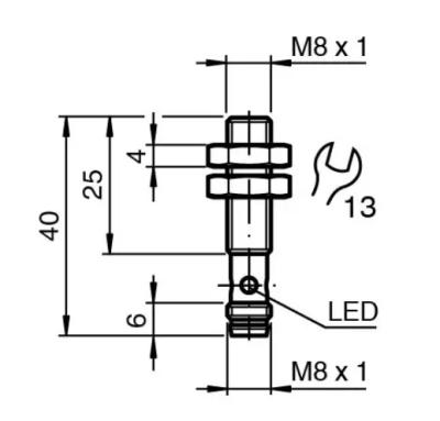 중국 NBB2-8GM25-E2-V3 인덕티브 센서. 펩퍼 + 퓨치스. M25, 24V DC, IP69K, 8mm, 2-Wire. 위생 처리. 판매용