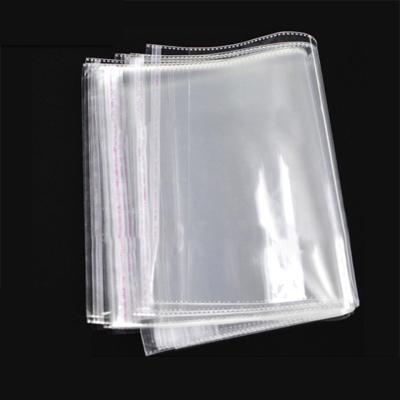China Width 24cm Custom Logo Printing Resealable Apparel Package Self Sealing Bopp Transparent Cello Bag Clear Plastic Cellophane Bags for sale