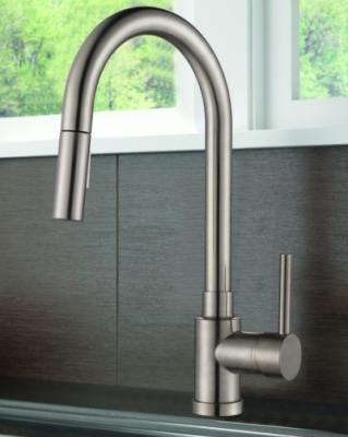 China Enige de Gootsteentapkraan van de Handvat Moderne Badkamers voor Geborsteld/Opgepoetste Keuken Oppervlakte Te koop