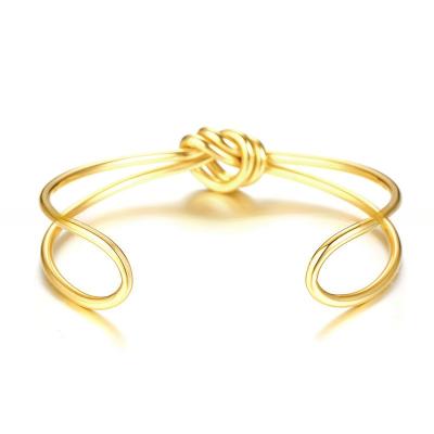 Cina Bracciale rigido geometrico in oro sottile placcato oro 18K fatto a mano per donna in vendita
