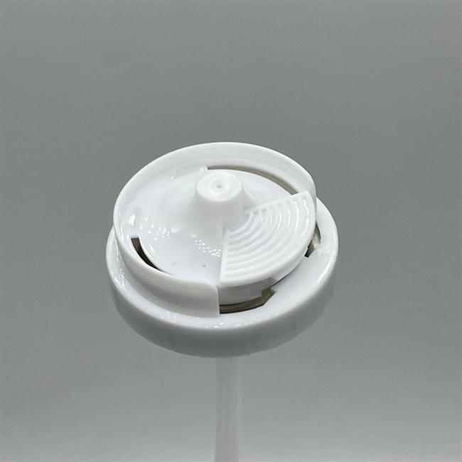 Antibacterial valve actuator close-up view showing dispensing mechanism
