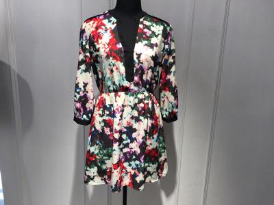 Cina La blusa floreale delle donne sexy, l'estate floreale veste il collo a V profondo BGW008 in vendita