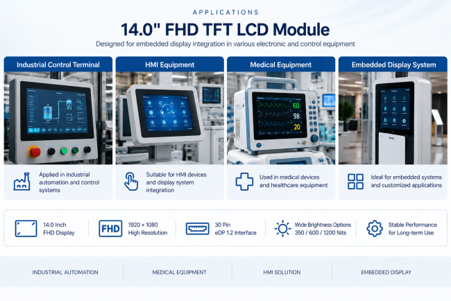 14 inch FHD TFT LCD module application scenarios
