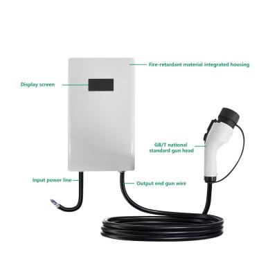 China e-mingze Factory's New High Quality 32A/7KW Fast Charging Wall-Mounted GBT DC Energy Gun New Generation Charging Station for sale