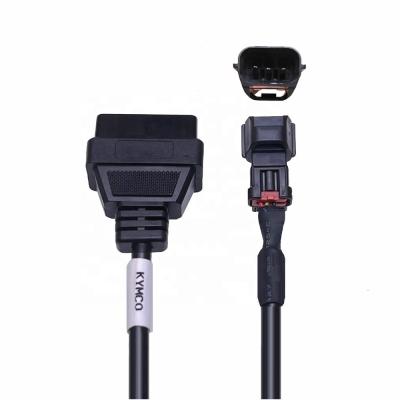 China Motorcycle 3PIN To 16PIN OBD2 Adapter Cable for KYMCO Diagnostic Tools Scanner Applicable Models motorcycle Year 1981-1983 for sale