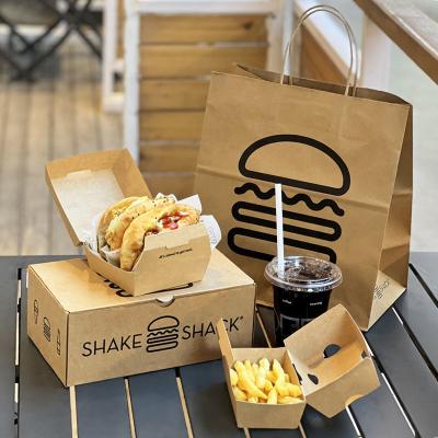 China Customized printing hamburger box customized takeaway box eco-friendly hamburger packaging box for sale