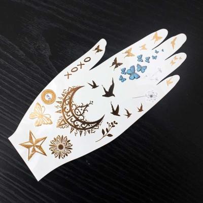 Cina Cassaforte temporanea della pelle dell'oro della mano del hennè degli autoadesivi metallici non permanenti del tatuaggio in vendita