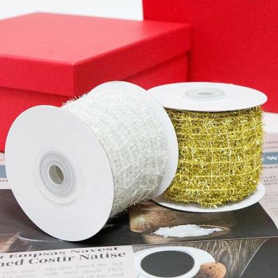Chine Bordure câblée Burlap Blanc Noir Or Rouge Ruban de couleur solide pour la décoration de la Saint-Valentin à vendre