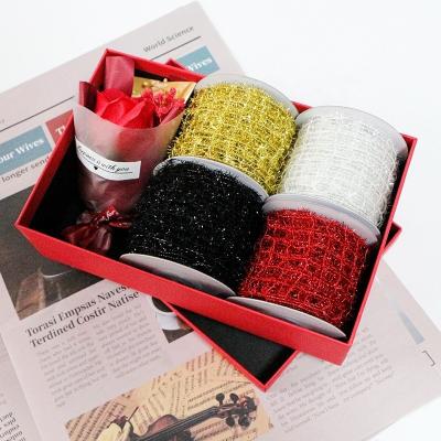 Chine Bordure câblée Burlap Blanc Noir Or Rouge Ruban de couleur solide pour la décoration de la Saint-Valentin à vendre