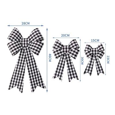 Chine Grand arc en PVC plastique couronne de Noël arc pour la décoration de Noël en Buffalo Plaid Check à vendre