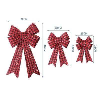 Chine Grand arc en PVC plastique couronne de Noël arc pour la décoration de Noël en Buffalo Plaid Check à vendre