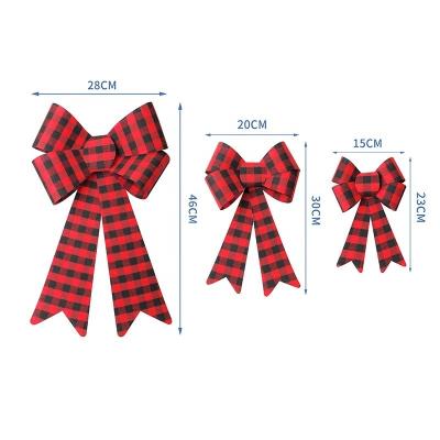 Chine Grand arc en PVC plastique couronne de Noël arc pour la décoration de Noël en Buffalo Plaid Check à vendre