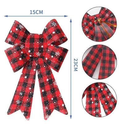 Chine Grand arc en PVC plastique couronne de Noël arc pour la décoration de Noël en Buffalo Plaid Check à vendre