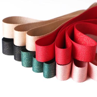 China Ondersteuning 7 dagen Voorbeeld bestelling Levertyd voor goud en zilver Glitter Herringbone Ribbon Te koop
