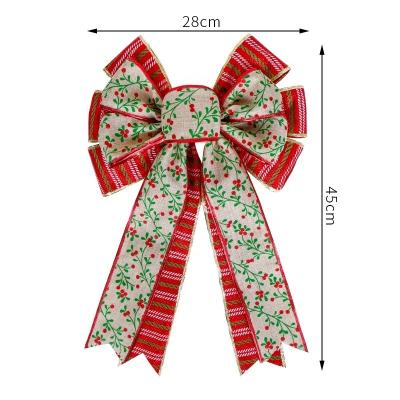 Κίνα Προσαρμοσμένη Φεστιβάλ Ribbon Bow Wired Velvet Ribbon Χριστουγεννιάτικο δέντρο Toppers Burlap Bow προς πώληση