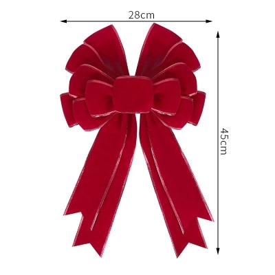 Κίνα Προσαρμοσμένη Φεστιβάλ Ribbon Bow Wired Velvet Ribbon Χριστουγεννιάτικο δέντρο Toppers Burlap Bow προς πώληση