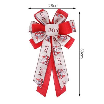Κίνα Προσαρμοσμένη Φεστιβάλ Ribbon Bow Wired Velvet Ribbon Χριστουγεννιάτικο δέντρο Toppers Burlap Bow προς πώληση