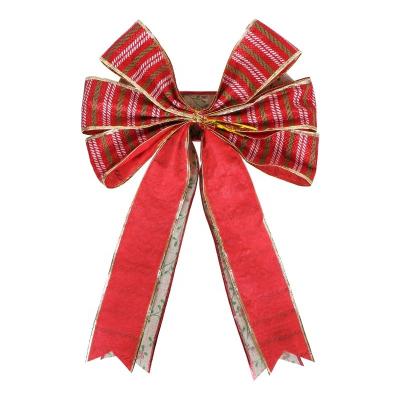 Κίνα Προσαρμοσμένη Φεστιβάλ Ribbon Bow Wired Velvet Ribbon Χριστουγεννιάτικο δέντρο Toppers Burlap Bow προς πώληση