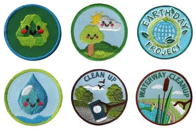 China Encoja el hierro de la prueba en insignia de escuela ambiental del bordado de Pantone de los remiendos en venta
