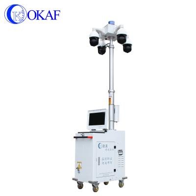 OKAF 360 Degrees Mobile Surveillance Camera Trailer CCTV Trailer PTZ Camera For Emergency