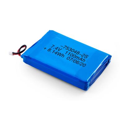 중국 의료 기기를 위한 753048 2S1P 7.4V 1100mAh Lipo 건전지 판매용