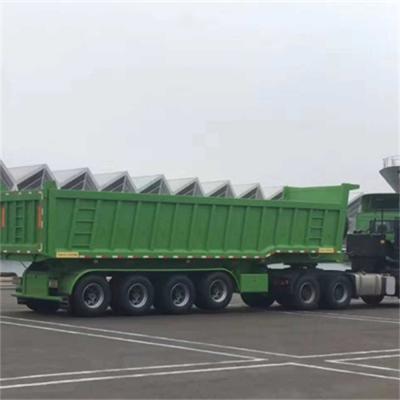 China 3/4Axle 12R20 Tire Side Wall Thickness 6 Mm Bottom Plate Thickness 8 Mm 24 M3 Dump Semi Trailer for sale