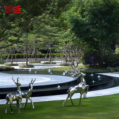 中国 ステンレス鋼の公園風景彫刻 オーダーメイドの鹿の形と印刷方法 販売のため