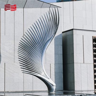 Cina Stampa su misura Grande scultura di ali in acciaio inossidabile per tema di installazione artistica in vendita