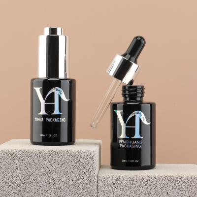 China Runde Serum-Tropfflaschen 30ml mit silbernem Tropfenzähler-Öl Packaing zu verkaufen