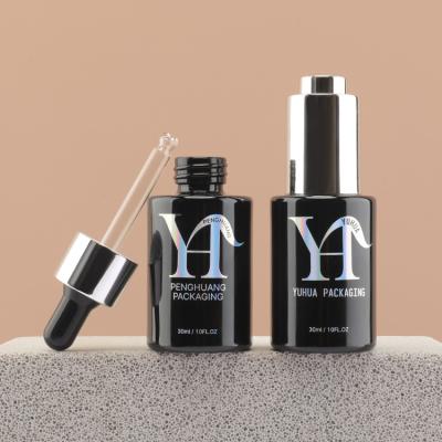 China Runde Serum-Tropfflaschen 30ml mit silbernem Tropfenzähler-Öl Packaing zu verkaufen