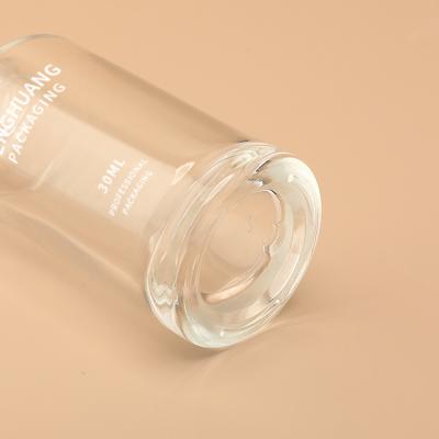중국 30ml 투명 액체 기반 병 캡 화장품 포장 판매용