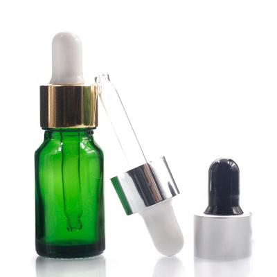 Cina Bottiglia verde di vetro del contagoccia dell'olio 10ml con il trattamento di superficie su misura in vendita
