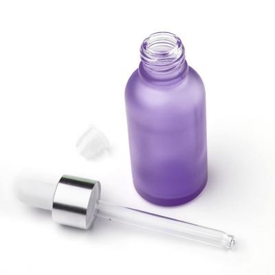 China OEM van het Druppelbuisjeflessen van het douane15ml 30ml 50ml 100ml Serum het Purpere Schilderen Te koop