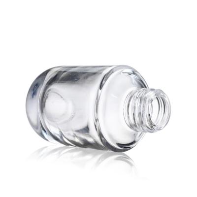 China Fundación líquida de cristal vacía clara de la botella 30ml de la bomba con la bomba en venta