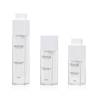 Cina Bottiglia doppia rotonda di plastica 15ml trasparente 30ml 50ml dell'ANIMALE DOMESTICO con la pompa in vendita
