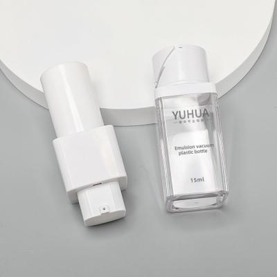 Cina Bottiglia doppia rotonda di plastica 15ml trasparente 30ml 50ml dell'ANIMALE DOMESTICO con la pompa in vendita