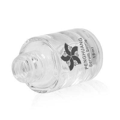 Cina bottiglia di vetro rotonda del cilindro 15ml con il contagoccia di plastica bianco in vendita