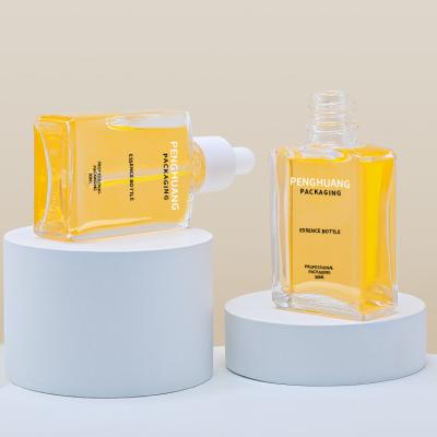 Cina bottiglie di vetro d'imballaggio del siero di forma del quadrato della bottiglia di vetro 30ml con il contagoccia in vendita