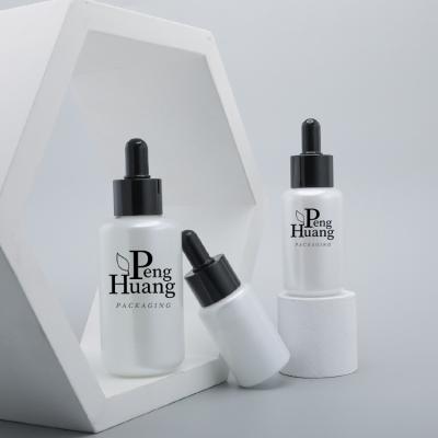 China Glass Boston Round Bottle 30ml 50ml 100ml Silk Screen Printing With Dropper for sale