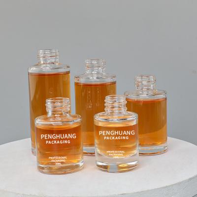 China 15ml 20ml 30ml 40ml 50ml Serum Dropper Bottle Oil Packaging Glass Round Shape for sale