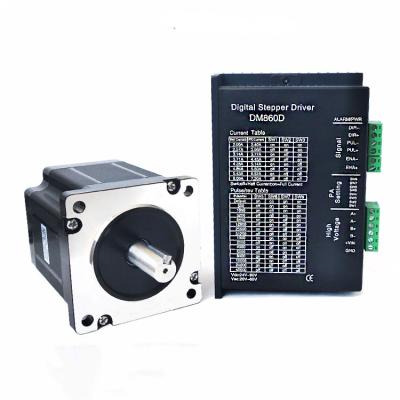 China 86HS156-5504 Nema 34 12nm High Torque Stepper Motor And Driver 1200 Oz-In 5.5A 14mm Shaft 24-80VDC for sale
