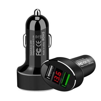 Китай DC заряжателя 30W телефона автомобиля USB ODM двойной быстрый высокоскоростной к заряжателю автомобиля DC с дисплеем СИД продается