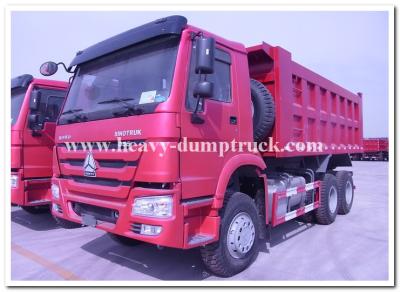 Cina Capacità di sovraccarico resistente della cabina di colore rosso dell'autocarro a cassone dell'autocarro con cassone ribaltabile HOWO 6x4 20tons in vendita