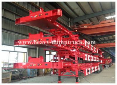 Cina 3 assi di Fuwa ingialliscono il rimorchio a base piatta a base piatta dei semi del rimorchio 40ton del contenitore della gomma di marca del triangolo in vendita