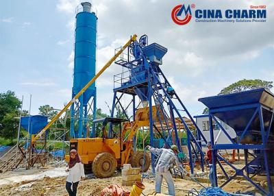 Cina Mini pianta di miscela di calcestruzzo del cemento della centrale di betonaggio HZS50 dell'ascensore fisso concreto del saltatore con i recipienti d'ammucchiamento in vendita