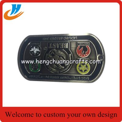 China Dog tag medal coins/soft enamel process metal challenge coin high quality custom for sale