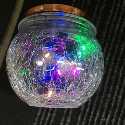 Cina Luci solari decorative all'aperto IP44 10 barattoli solari variopinti di vetro del crepitare del LED in vendita